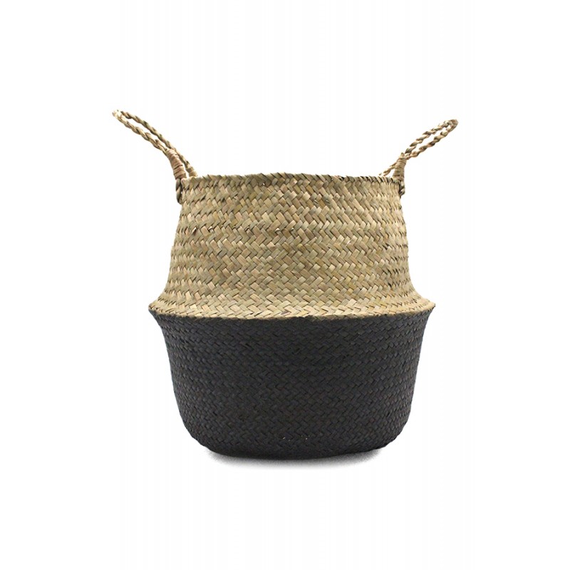 Cesto Mimbre Natural/negro 36x36 Cm - Masferreteria